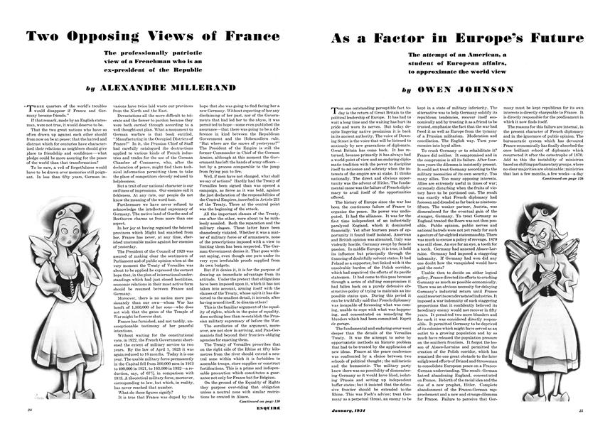 Two Opposing Views of France | Esquire | JANUARY 1934