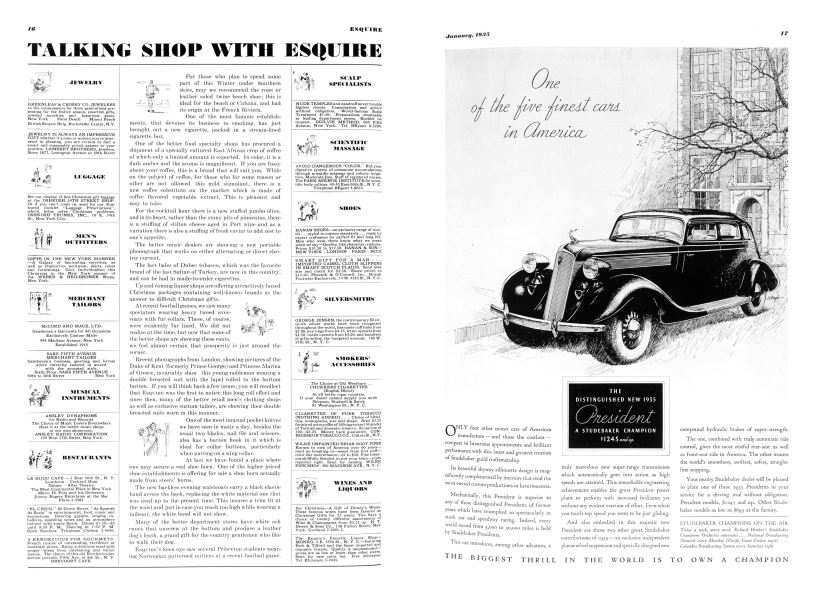 Advertisements | Esquire | JANUARY 1935