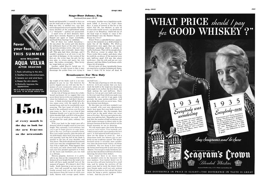 Advertisement: Williams Aqua Velva After Shaving | Esquire | JULY 1935