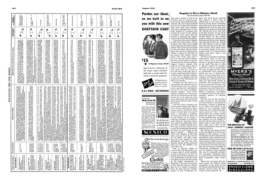 Advertisements | Esquire | AUGUST 1935