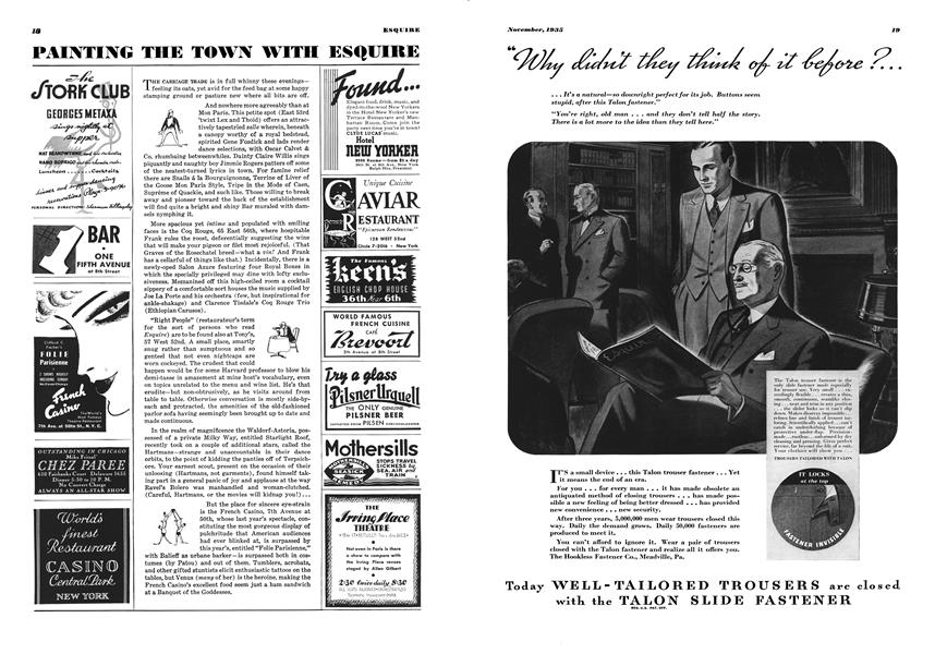 The Hookless Fastener Co. | Esquire | November, 1935