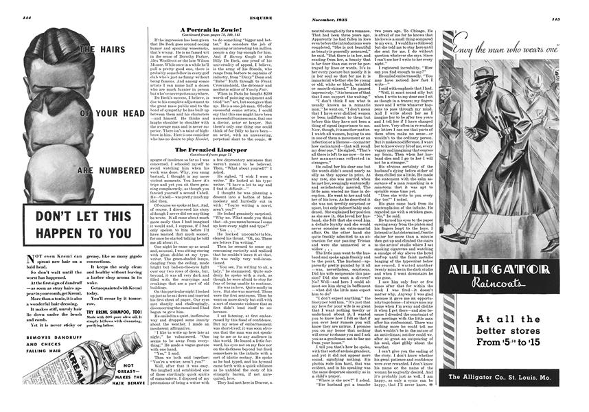 Advertisement: KREML SHAMPOO | Esquire | November, 1935