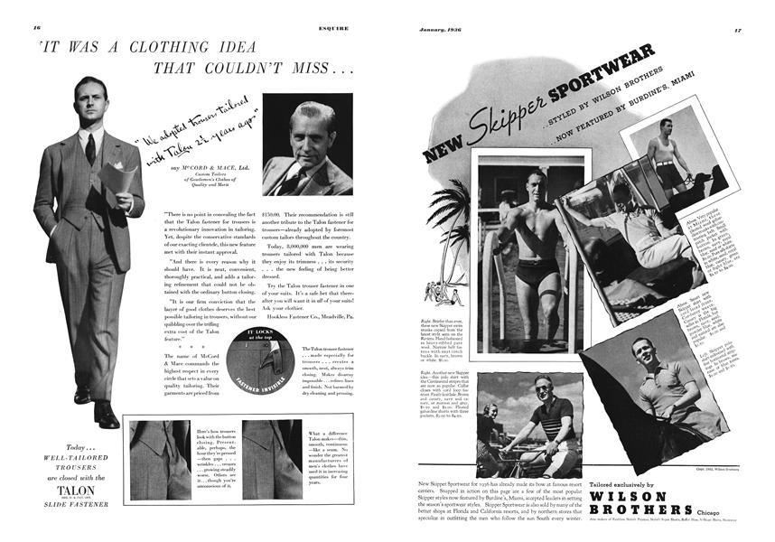 Hookless Fastener Co. | Esquire | JANUARY 1936