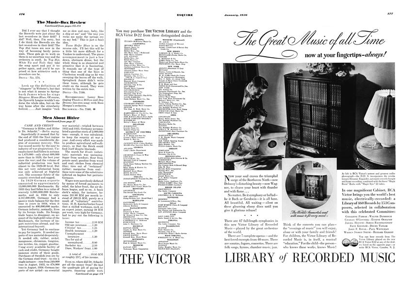 The Victor Library | Esquire | JANUARY 1936