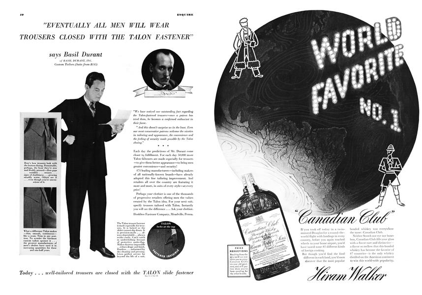 Hookless Fastener Company: Talon Slide Fastener | Esquire | MARCH 1936