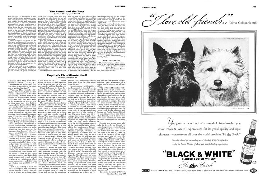 ALEX D. SHAW & CO., INC.: BLACK & WHITE | Esquire | AUGUST 1936