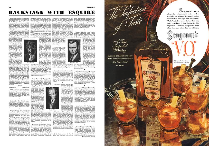 Backstage with Esquire | Esquire | SEPTEMBER 1936