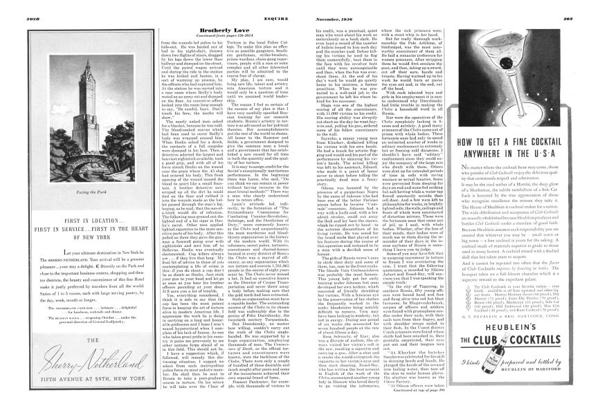 G. F. Heublein & Bro.: the Club Cocktails | Esquire | NOVEMBER 1936