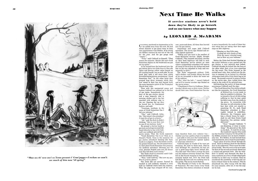 Next Time He Walks | Esquire | JANUARY 1937
