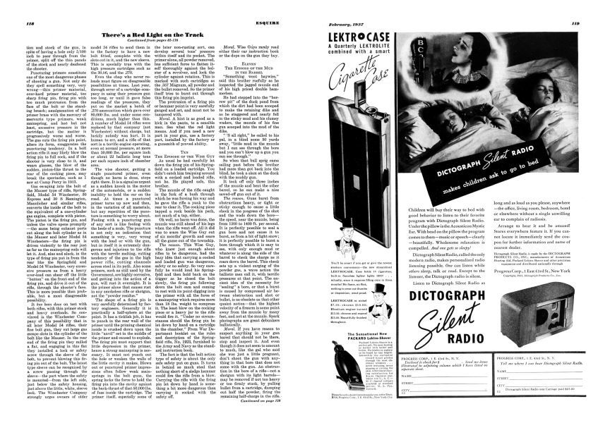 Progress Corp.: Dictograph Silent Radio | Esquire | FEBRUARY 1937