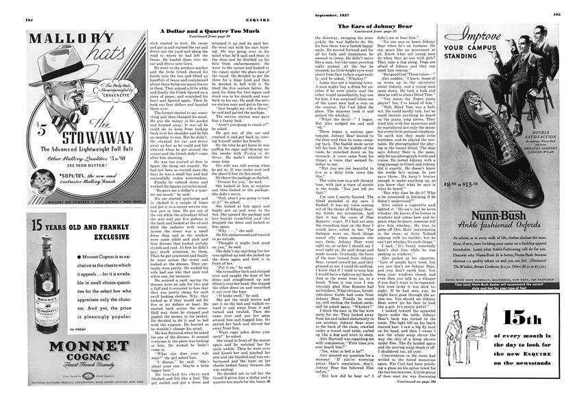 Mallory Hat Company: the Stowaway | Esquire | SEPTEMBER 1937