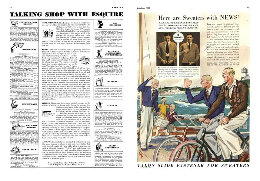 HOOKLESS FASTENER COMPANY | Esquire | OCTOBER 1937