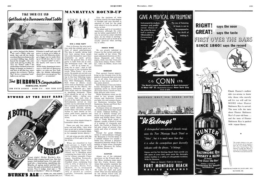 HUNTER BALTIMORE RYE DISTILLERY, INC. | Esquire | DECEMBER 1937