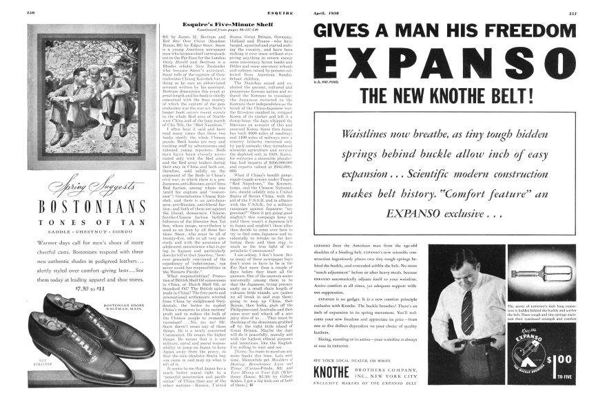 Bostonian Shoes | Esquire | APRIL 1938
