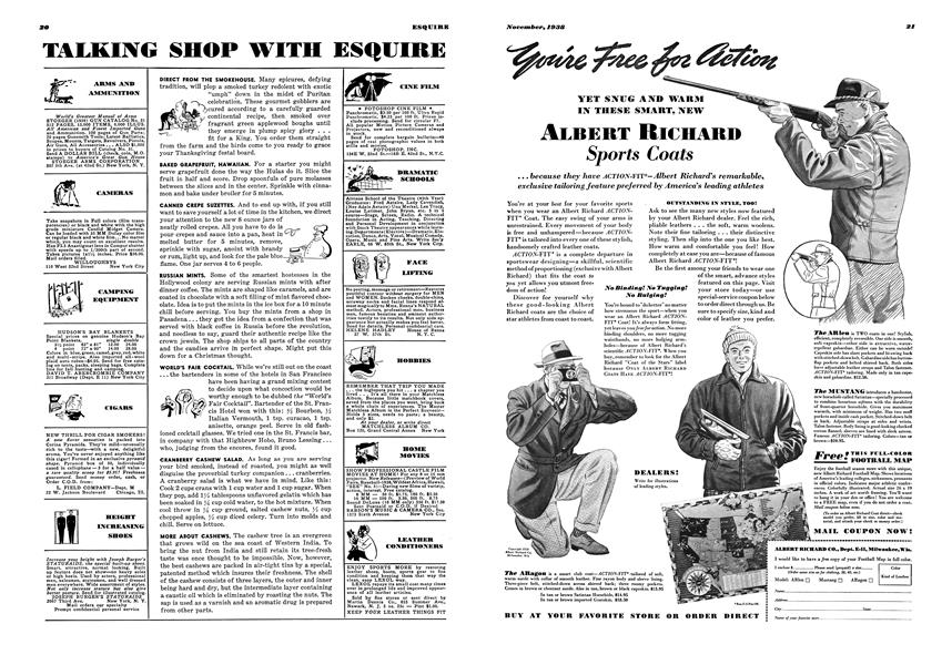 Albert Richard Co.: Albert Richard Sports Coats | Esquire | NOVEMBER 1938