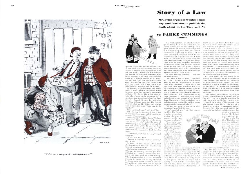 "We've Got a Reciprocal Trade-agreement!" | Esquire | JANUARY 1939