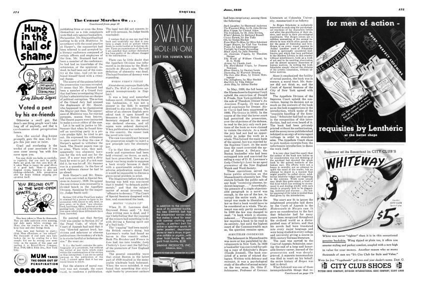 PETERS SHOE COMPANY: CITY CLUB SHOES | Esquire | JUNE 1939