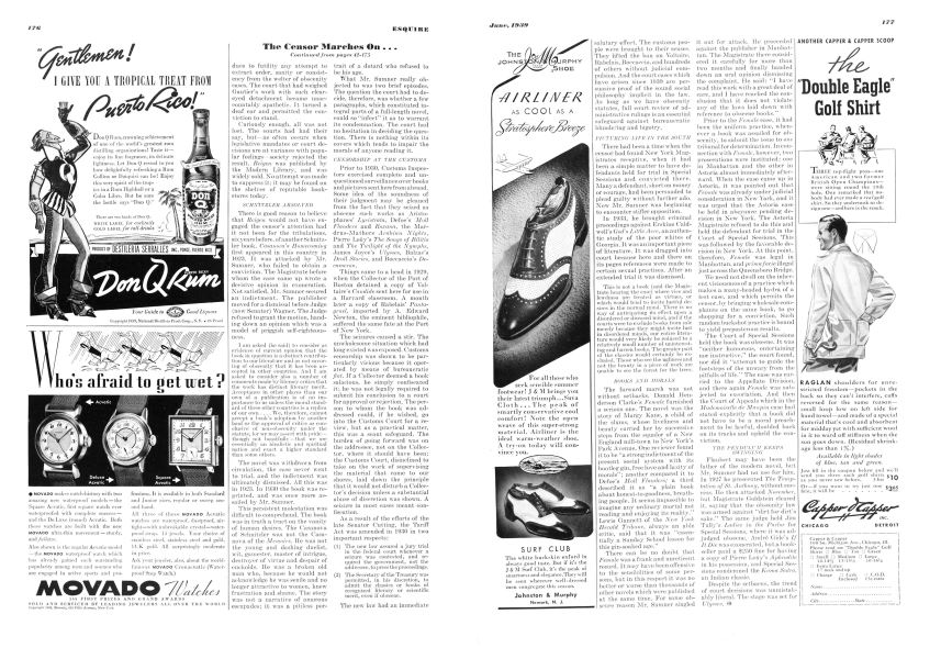 DESTILERIA SERRALLES INC.: Don Q Rum | Esquire | JUNE 1939