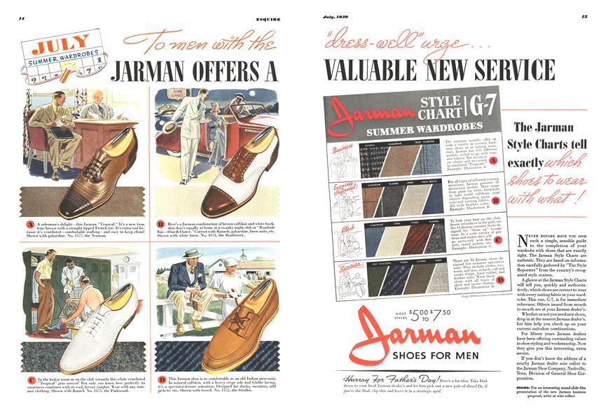 Jarman Shoe Company | Esquire | JULY 1939