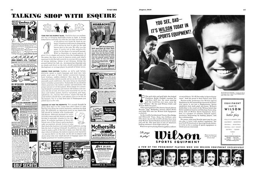 Wilson Sporting Goods Co. | Esquire | AUGUST 1939