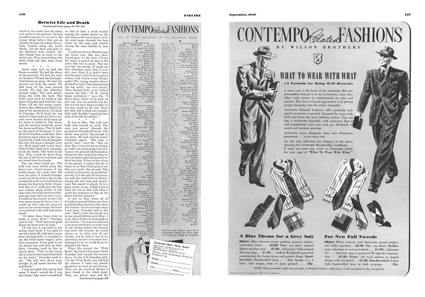 Contempo Fashions | Esquire | SEPTEMBER 1939