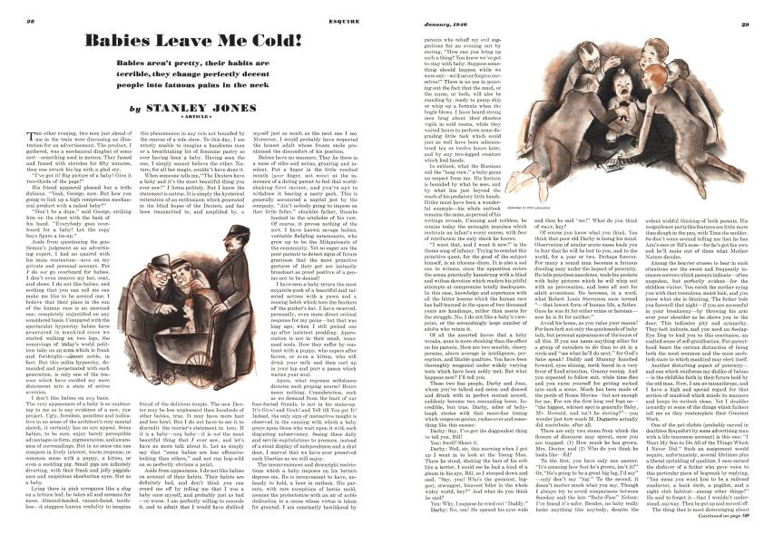 Babies Leave Me Cold! | Esquire | JANUARY, 1940