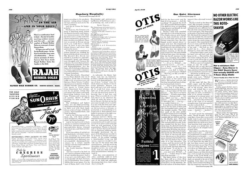 The J. B. Williams Co.: Roto-shaver | Esquire | APRIL 1940