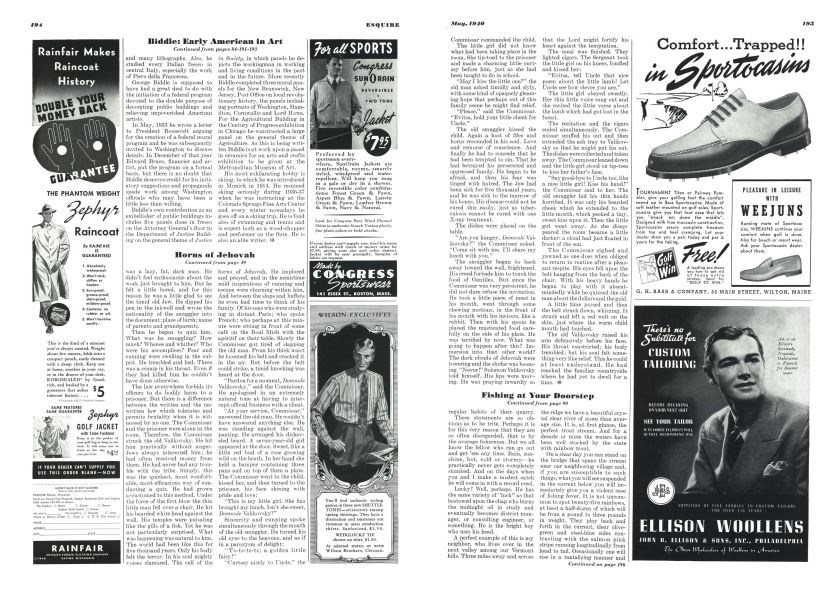 RAINFAIR CHICAGO RUBBER CLOTHING COMPANY | Esquire | MAY 1940