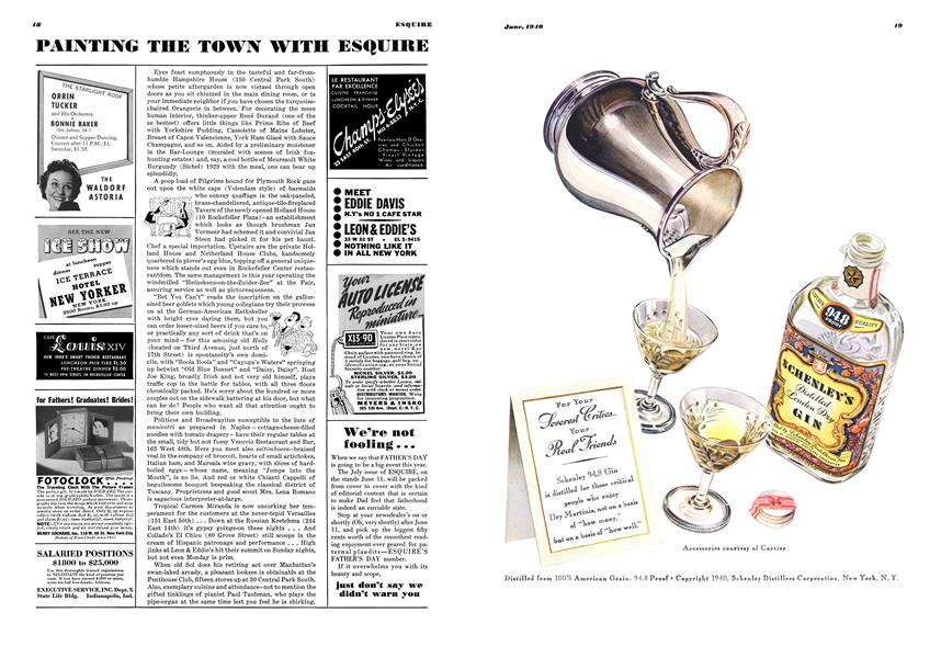 Schenley Distillers Corporation: Schenley 94.8 Gin | Esquire | JUNE 1940