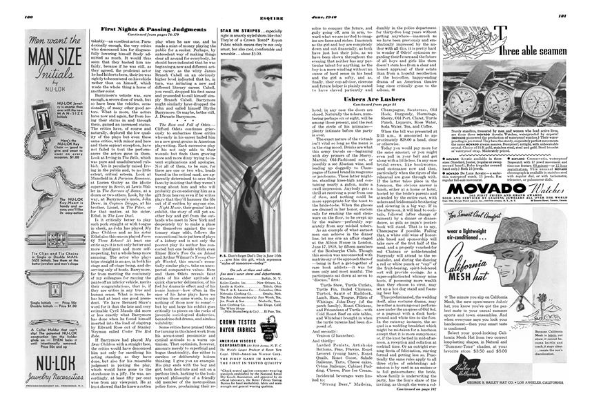 GEORGE S. BAILEY HAT CO.: California MESH hat | Esquire | JUNE 1940