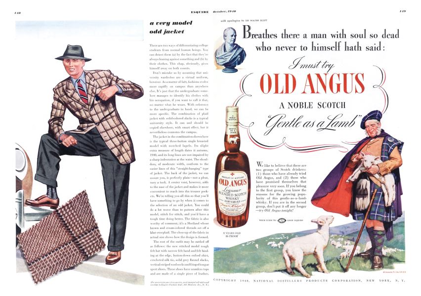 NATIONAL DISTILLERS PRODUCTS CORPORATION: OLD ANGUS | Esquire | OCTOBER ...