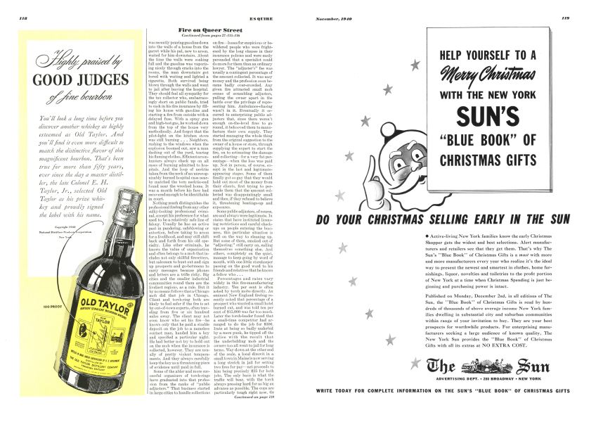 Advertisement: Old Taylor | Esquire | NOVEMBER 1940