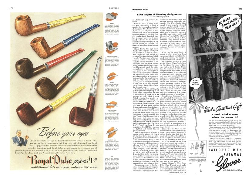 Briar Pipe Co., Inc.: Royal Duke Pipes | Esquire | DECEMBER, 1940
