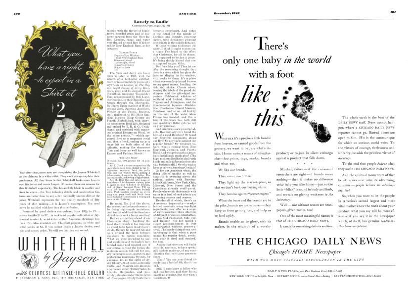 The Chicago Daily News | Esquire | DECEMBER, 1940