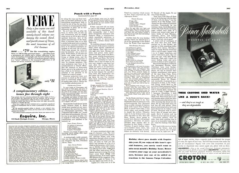 Advertisement | Esquire | DECEMBER, 1941