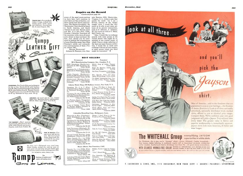 Advertisement | Esquire | DECEMBER, 1941