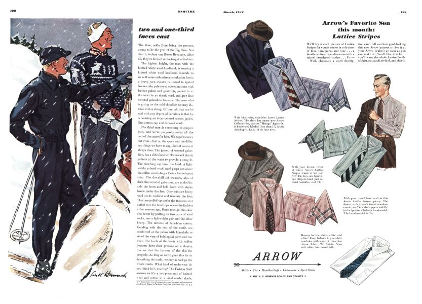 two and one—third faces east | Esquire | MARCH 1942