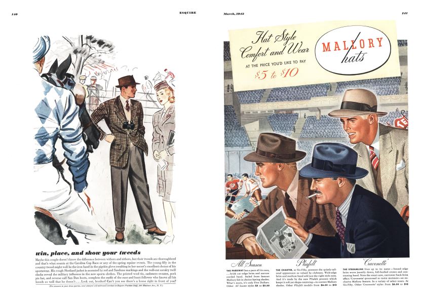 MALLORY HATS | Esquire | MARCH 1942