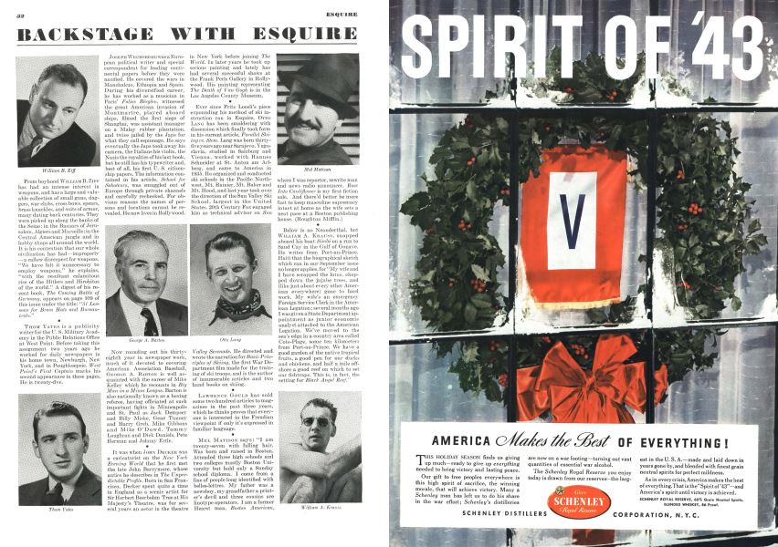 Schenley Distillers Corporation | Esquire | January,1943