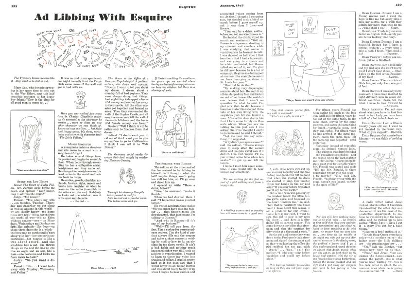 Ad Libbing with Esquire | Esquire | January,1943