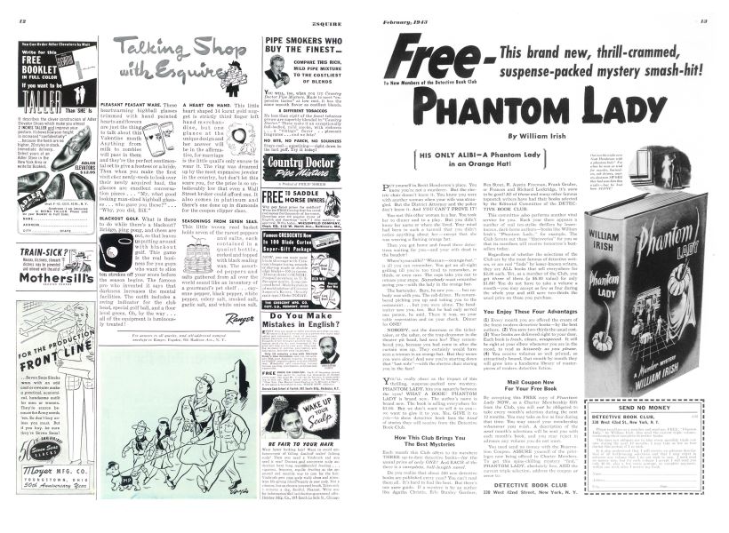 Detective Book Club | Esquire | FEBRUARY 1943