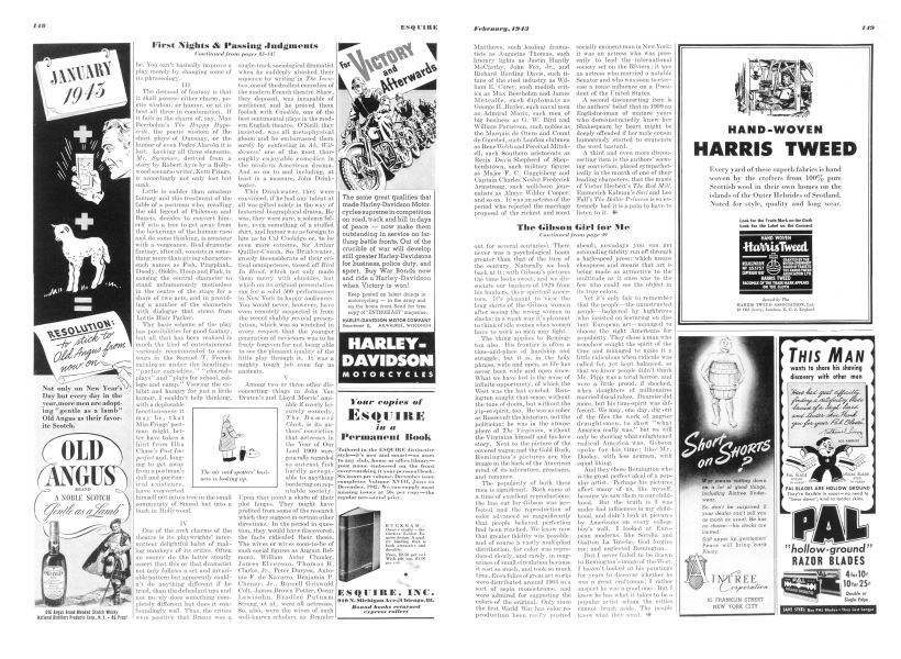 Harley-davidson Motor Company | Esquire | FEBRUARY 1943