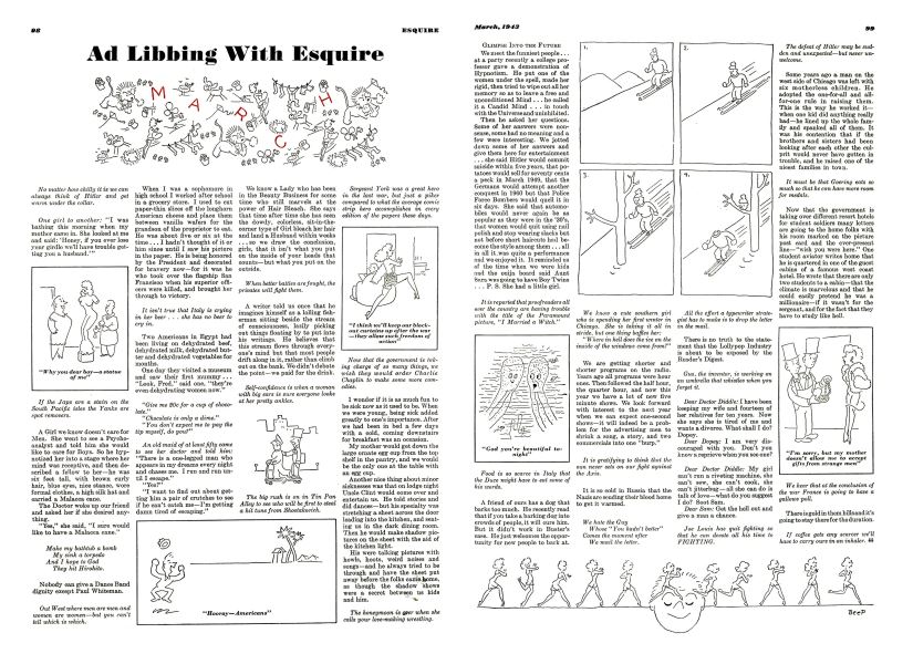 Ad Libbing with Esquire | Esquire | MARCH 1943