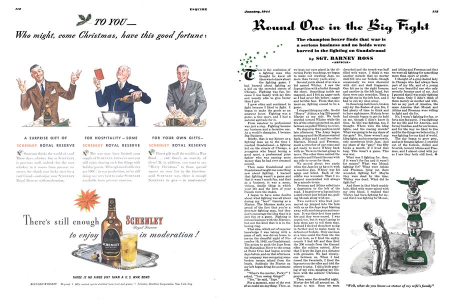 Schenley Distillers Corporation: Schenley | Esquire | JANUARY, 1944