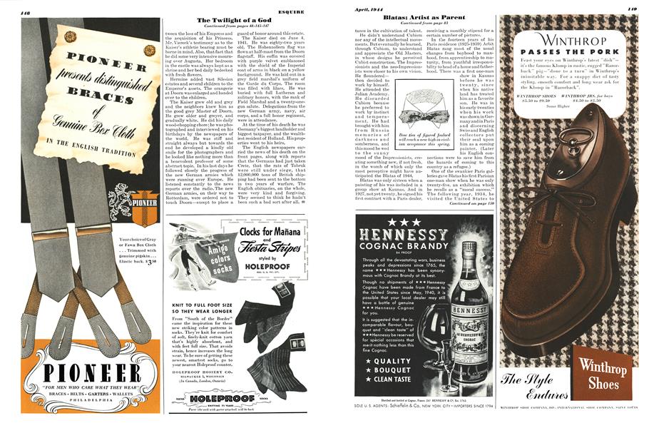 Schieffelin & Co.: Hennessy Cognac Brandy | Esquire | APRIL 1944