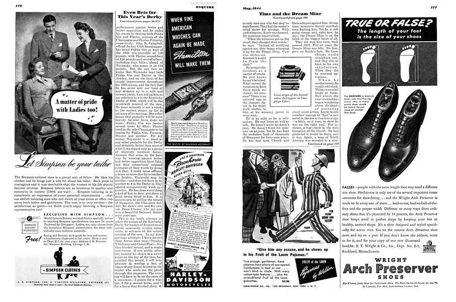 Selby Shoe Co.: Wright Arch Preserver Shoes | Esquire | MAY 1944