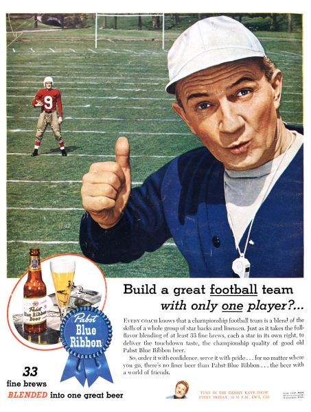 Pabst Brewing Company: Pabst Blue Ribbon beer | Esquire | NOVEMBER, 1945