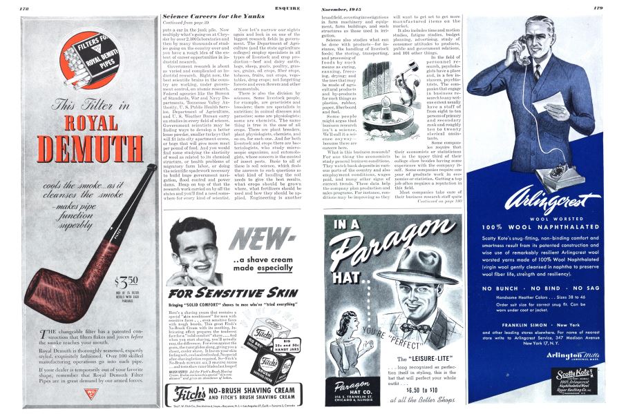 The F. W. Fitch Co.: Fitch’s Brush Shaving Cream | Esquire | NOVEMBER, 1945