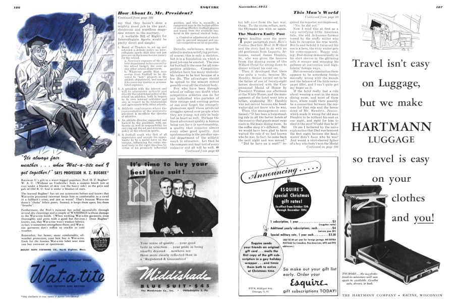 MOUNT HOPE FINISHING CO.: Wat-a-tite | Esquire | NOVEMBER, 1945