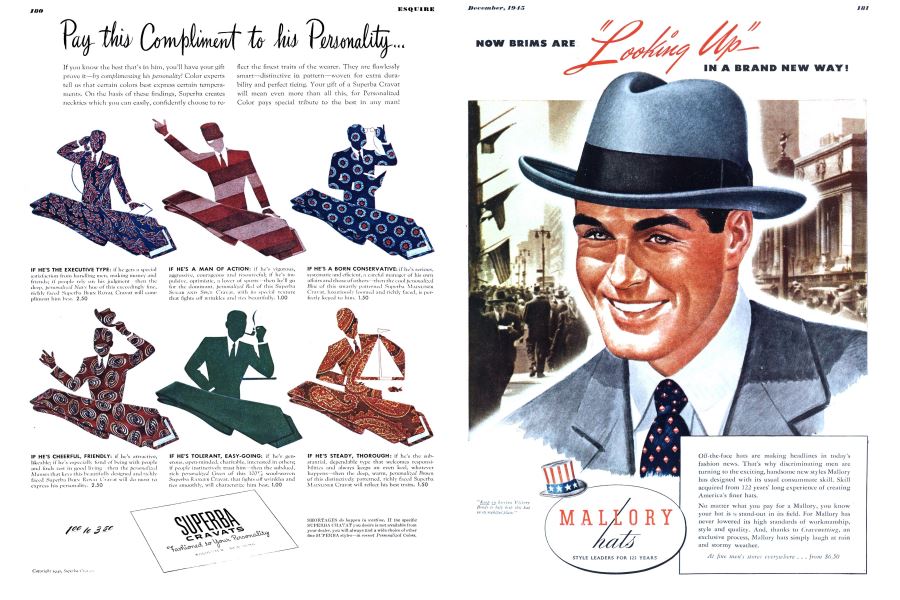 Mallory hats | Esquire | DECEMBER 1945